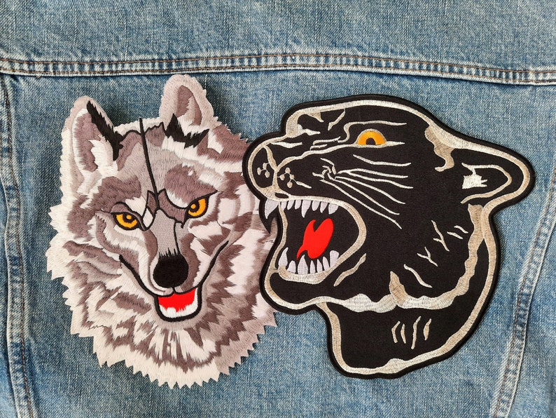 Patched Denim Jacket / Upcycled Jean Jacket with Patches / | Etsy