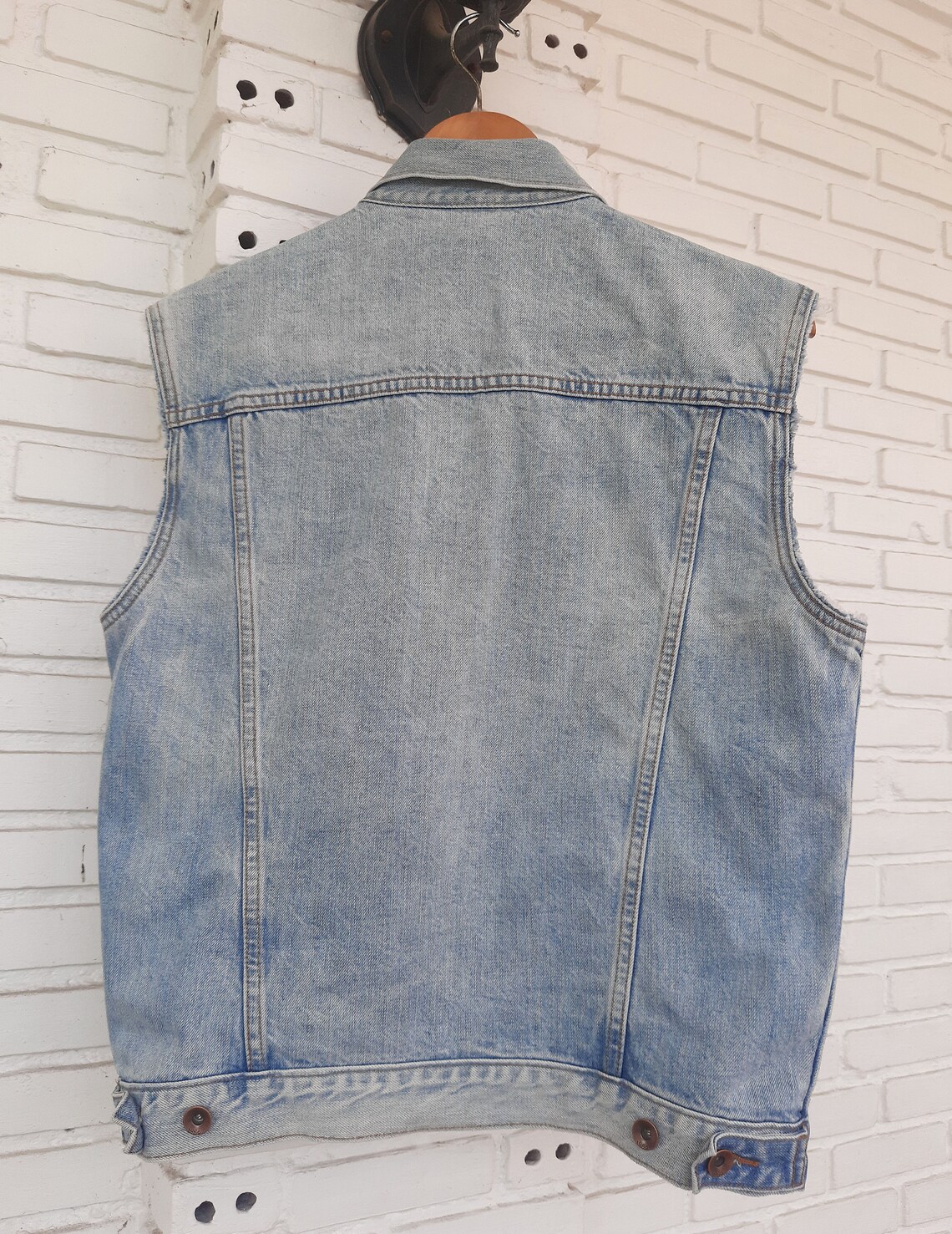 Upcycled Vest With Patches / Reworked Vintage Cut off Jean Vest With ...