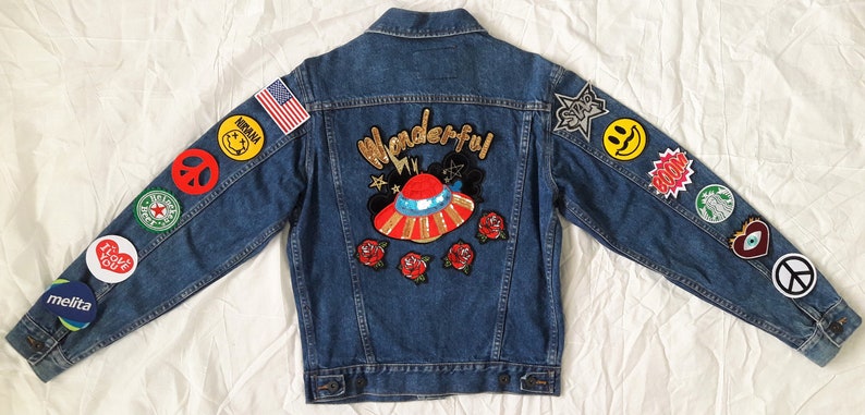 Patched Denim / Upcycled Jacket with Patches / Reworked | Etsy