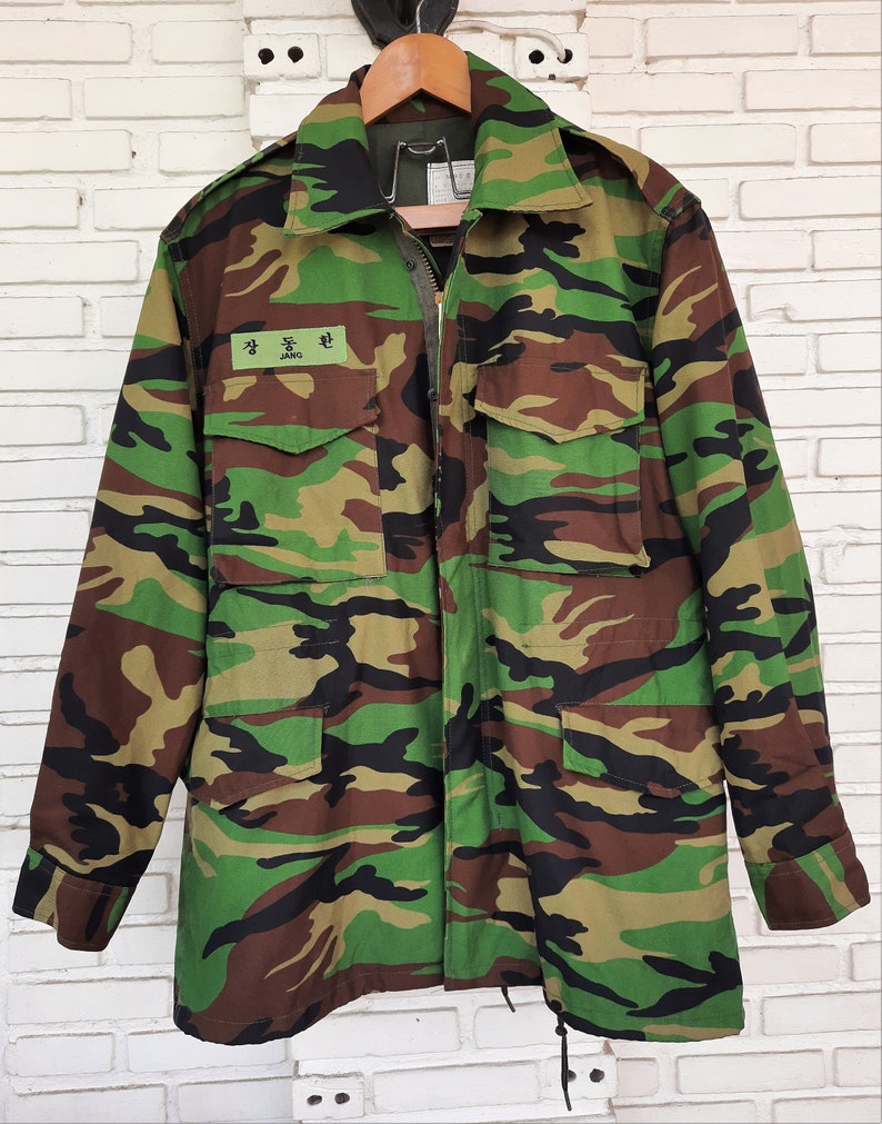 Vintage M-65 Camo Field Jacket: Woodland Camouflage, Size L Unisex - Etsy