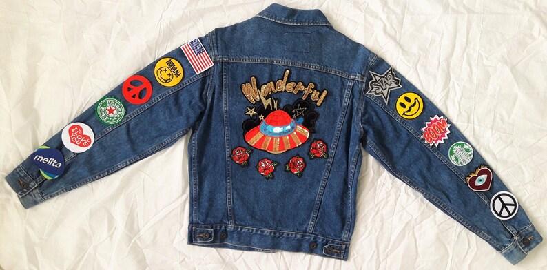 Patched Denim / Upcycled Jacket with Patches / Reworked | Etsy