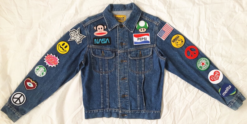 Patched Denim / Upcycled Jacket with Patches / Reworked | Etsy