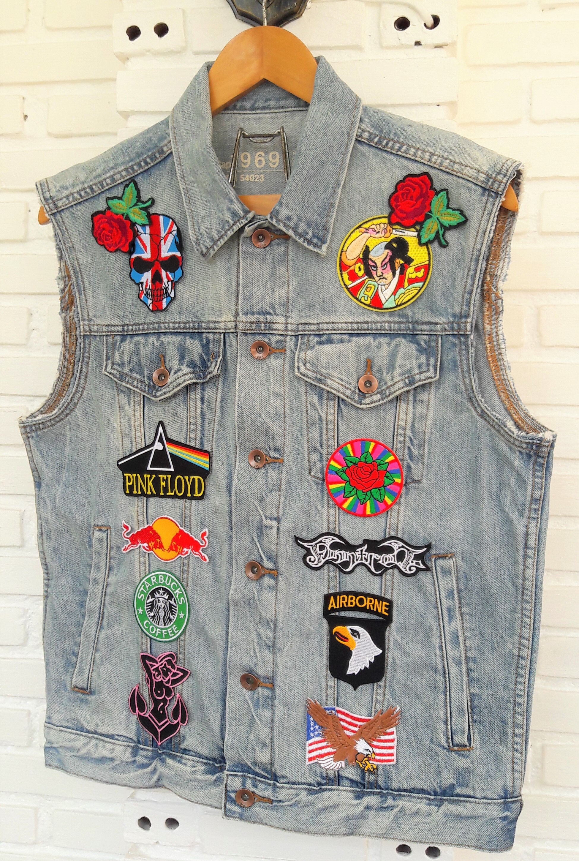 Upcycled Vest with Patches / Reworked Vintage Cut Off Jean | Etsy