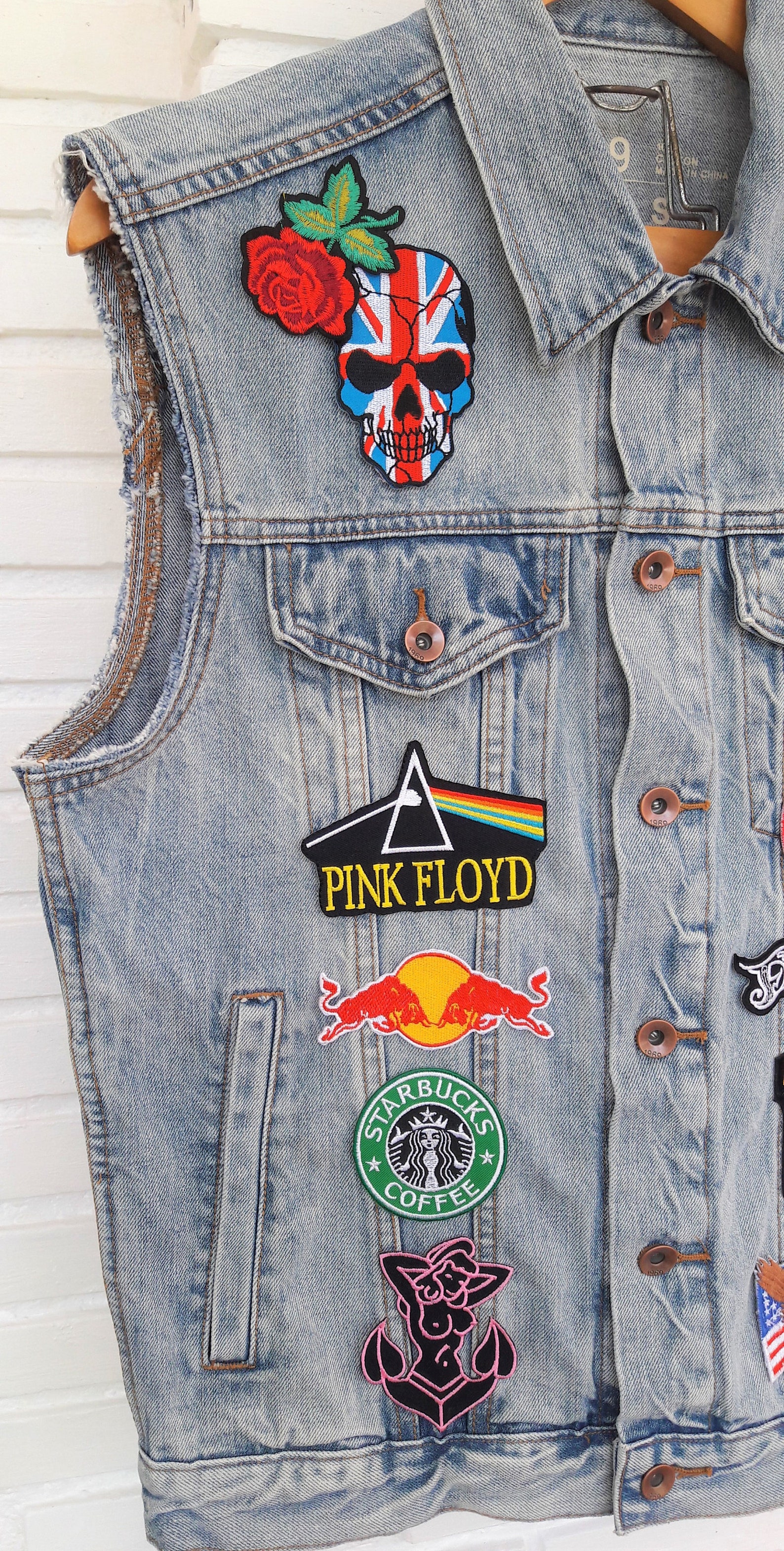 Upcycled Vest with Patches / Reworked Vintage Cut Off Jean | Etsy