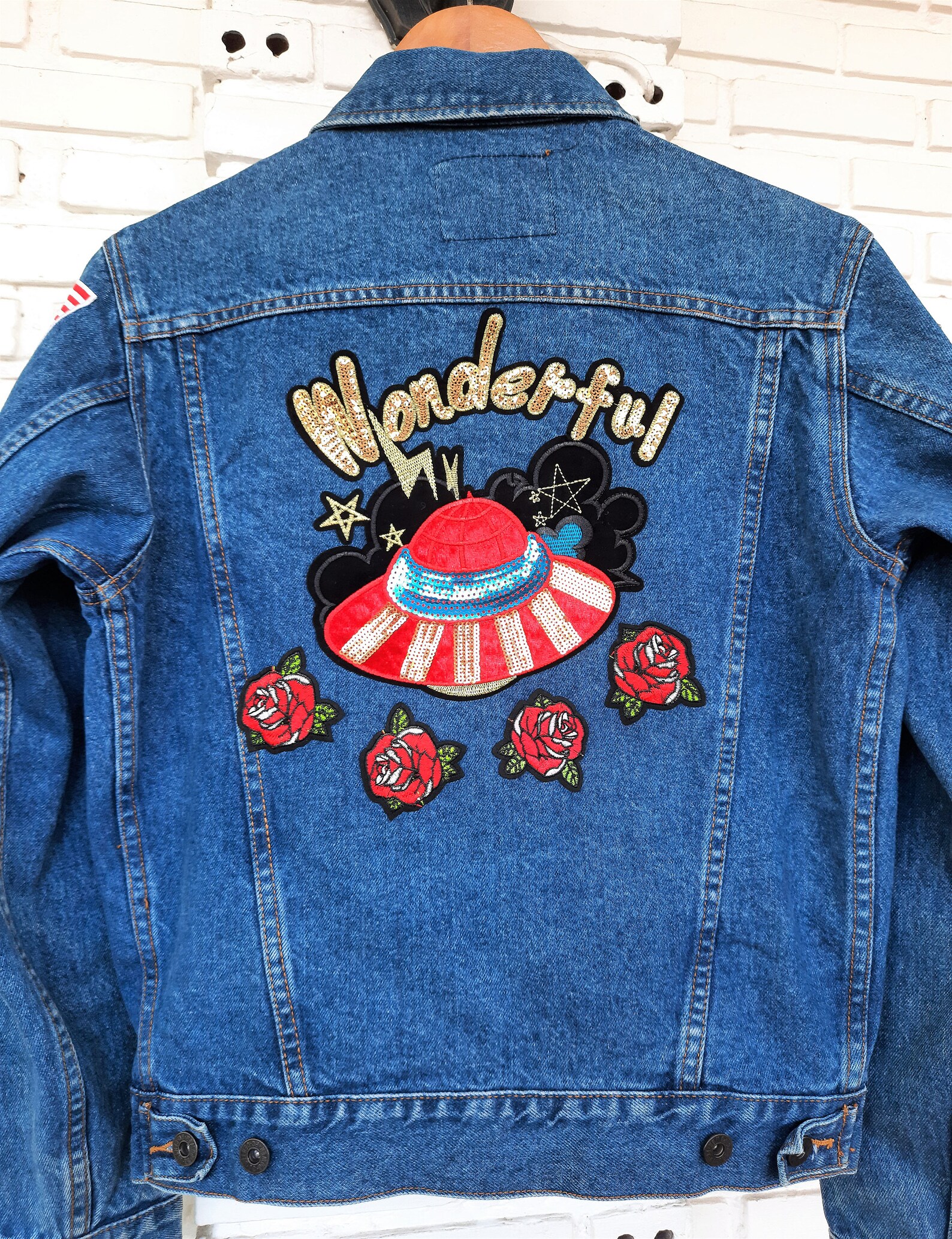 Patched Denim / Upcycled Jacket with Patches / Reworked | Etsy