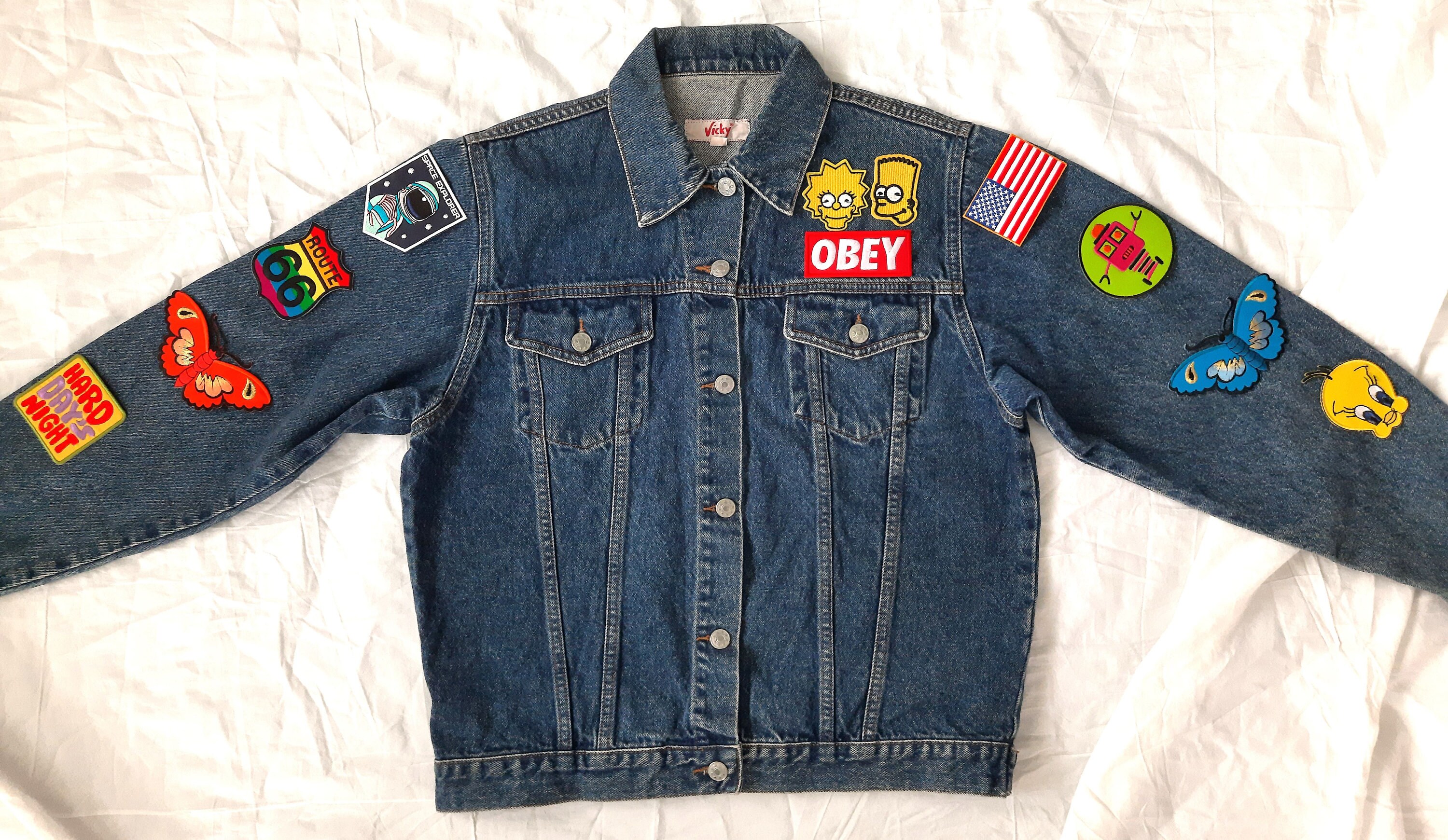 Upcycled Vintage Jean Jacket With Patches / Reworked Vintage - Etsy