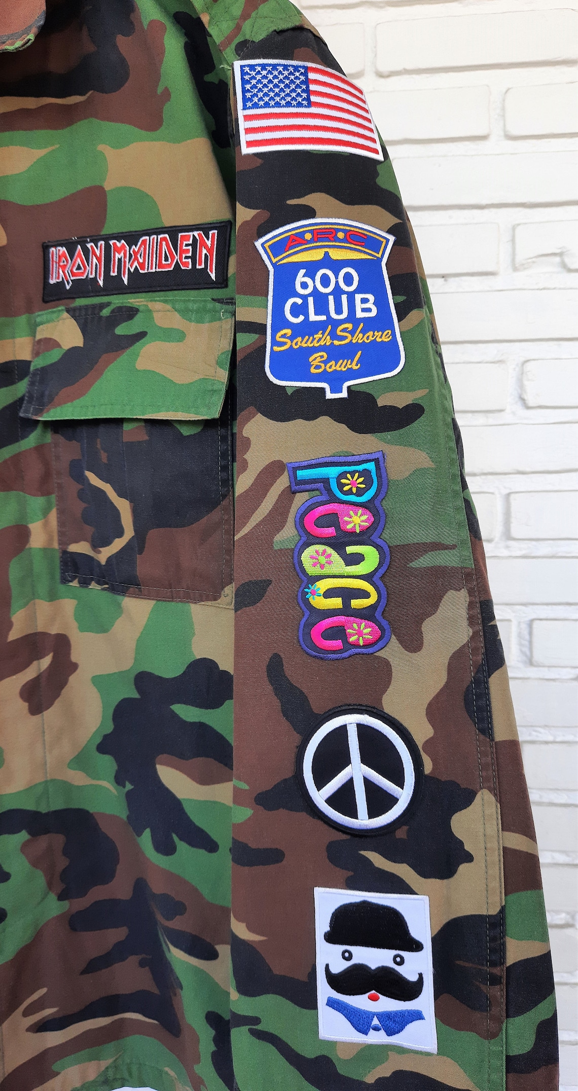 Upcycled Camo Jacket With Patches / Reworked Vintage Camo - Etsy