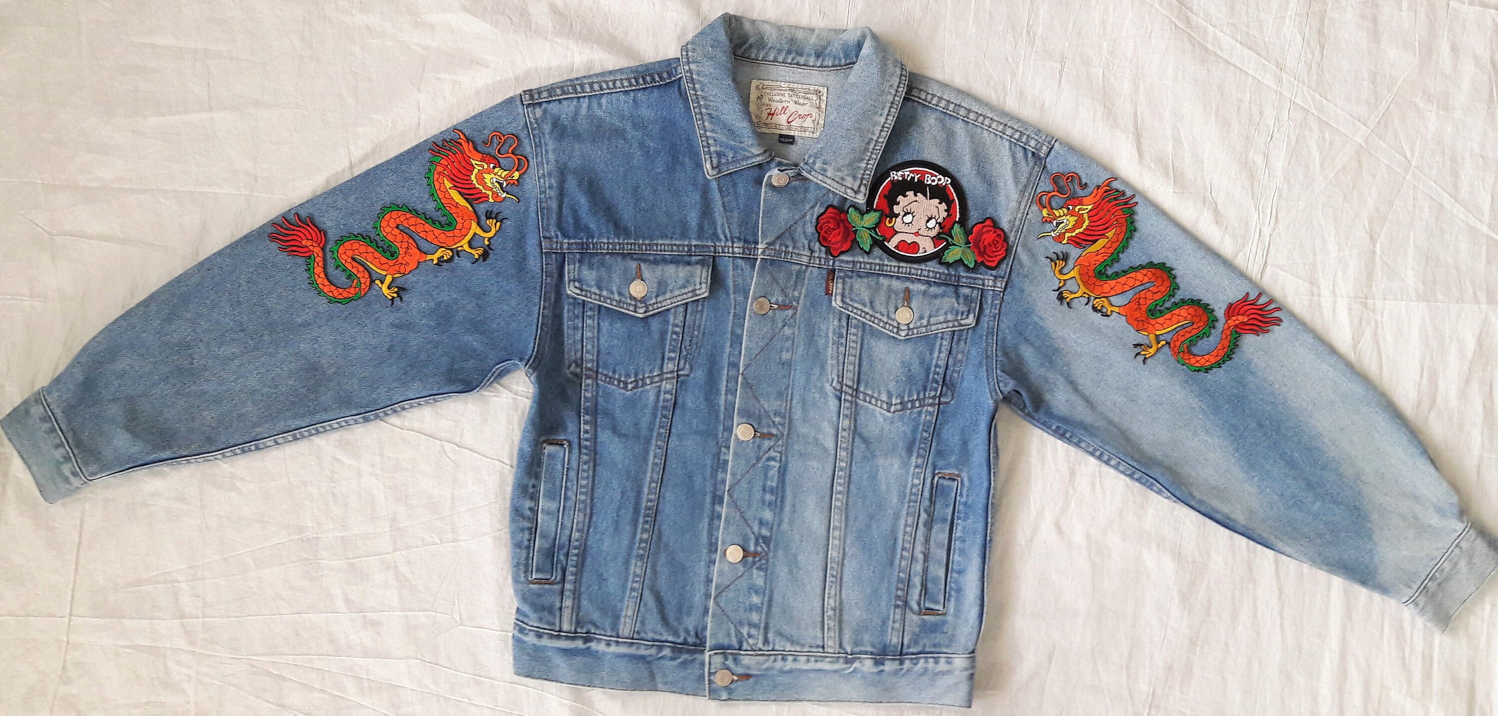 Upcycled Jacket With Patches / Reworked Vintage Jean Jacket With ...