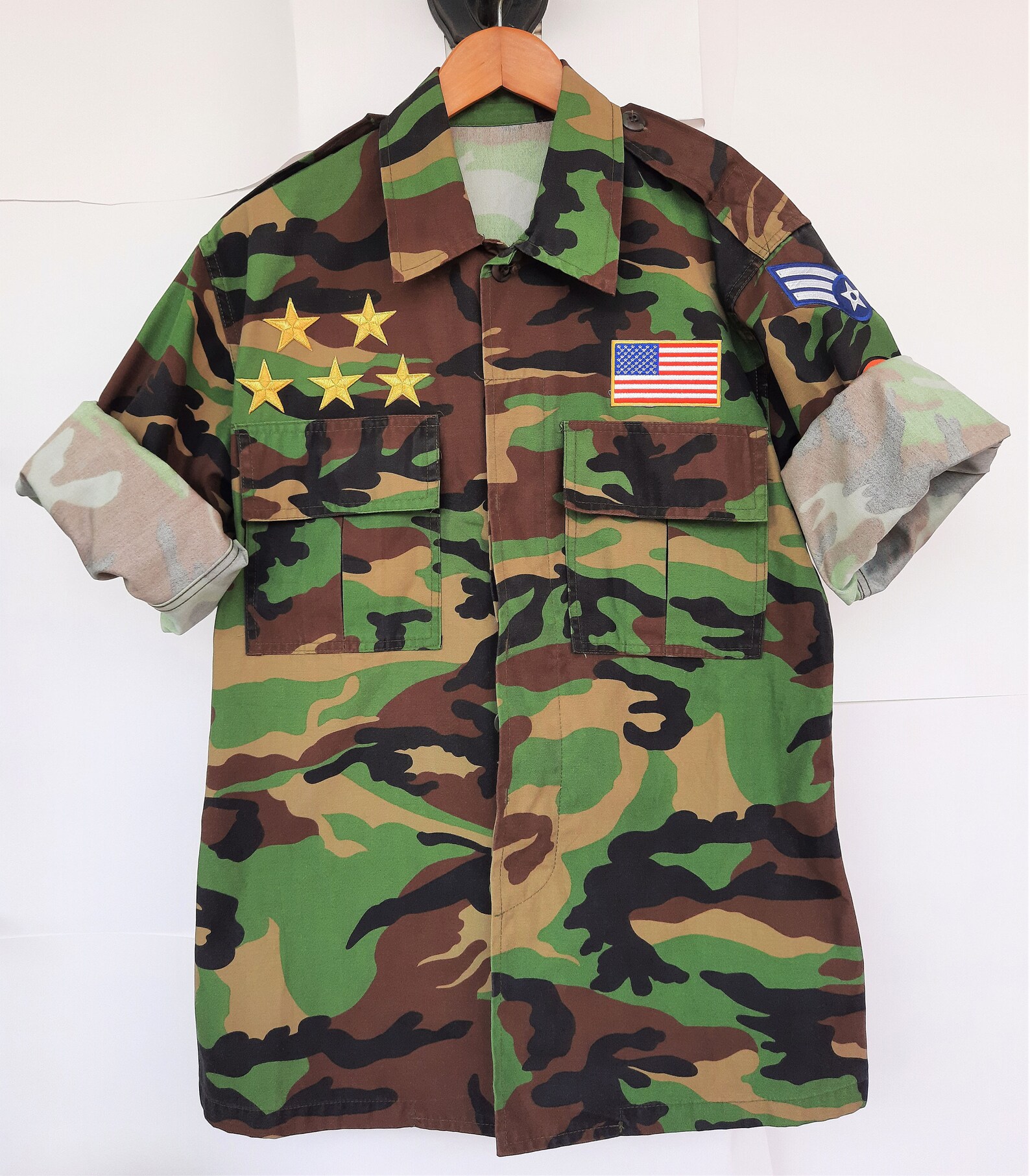 Upcycled Camo Jacket With Patches / Reworked Vintage Camo - Etsy