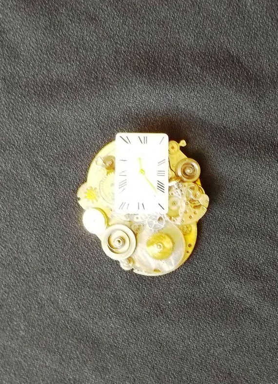 Beautiful Statement Piece - Made from Clock Parts & … - Gem