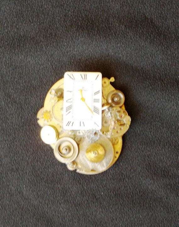Beautiful Statement Piece - Made from Clock Parts & … - Gem