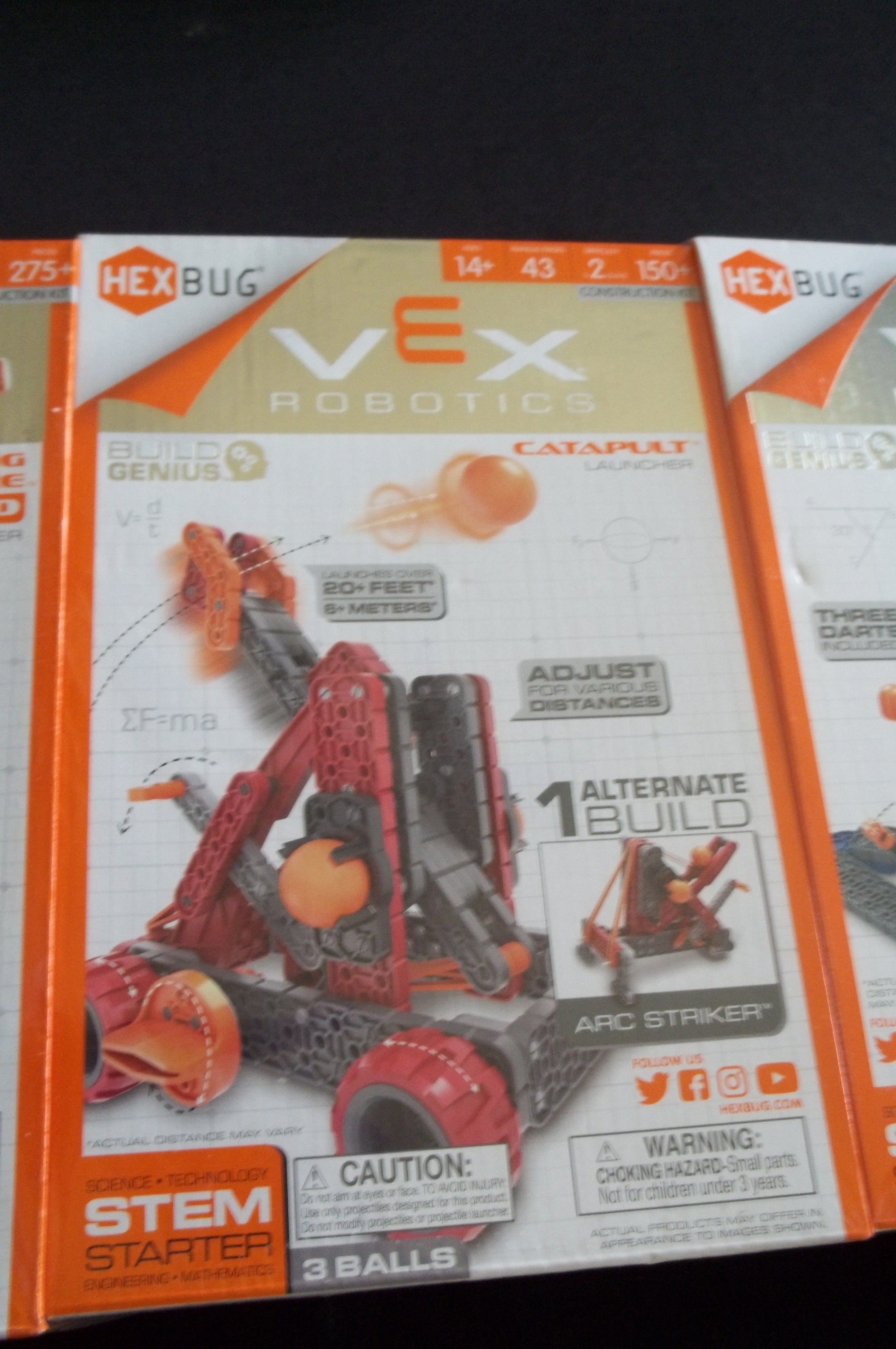 Vex Robotics 3 Piece Set Dart Shooter Catapult Launcher Crossbow ...
