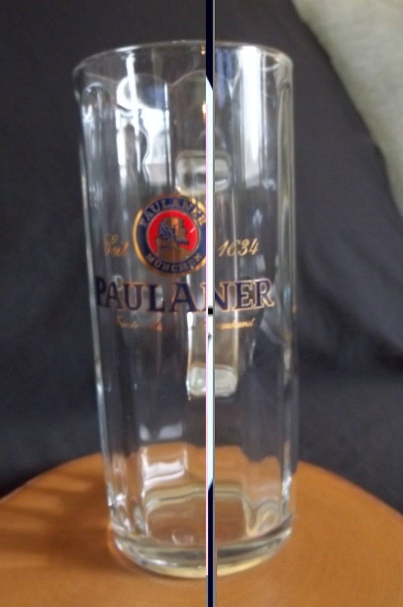 Paulaner Munchen .5 Liter Glass Tall Beer Mug Made by SOHM Germany Gold ...