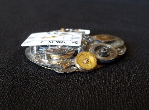 Beautiful Statement Piece - Made from Clock Parts & … - Gem