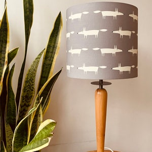 Scion Little Fox Fabric Lampshade in Grey and Snow - Etsy UK