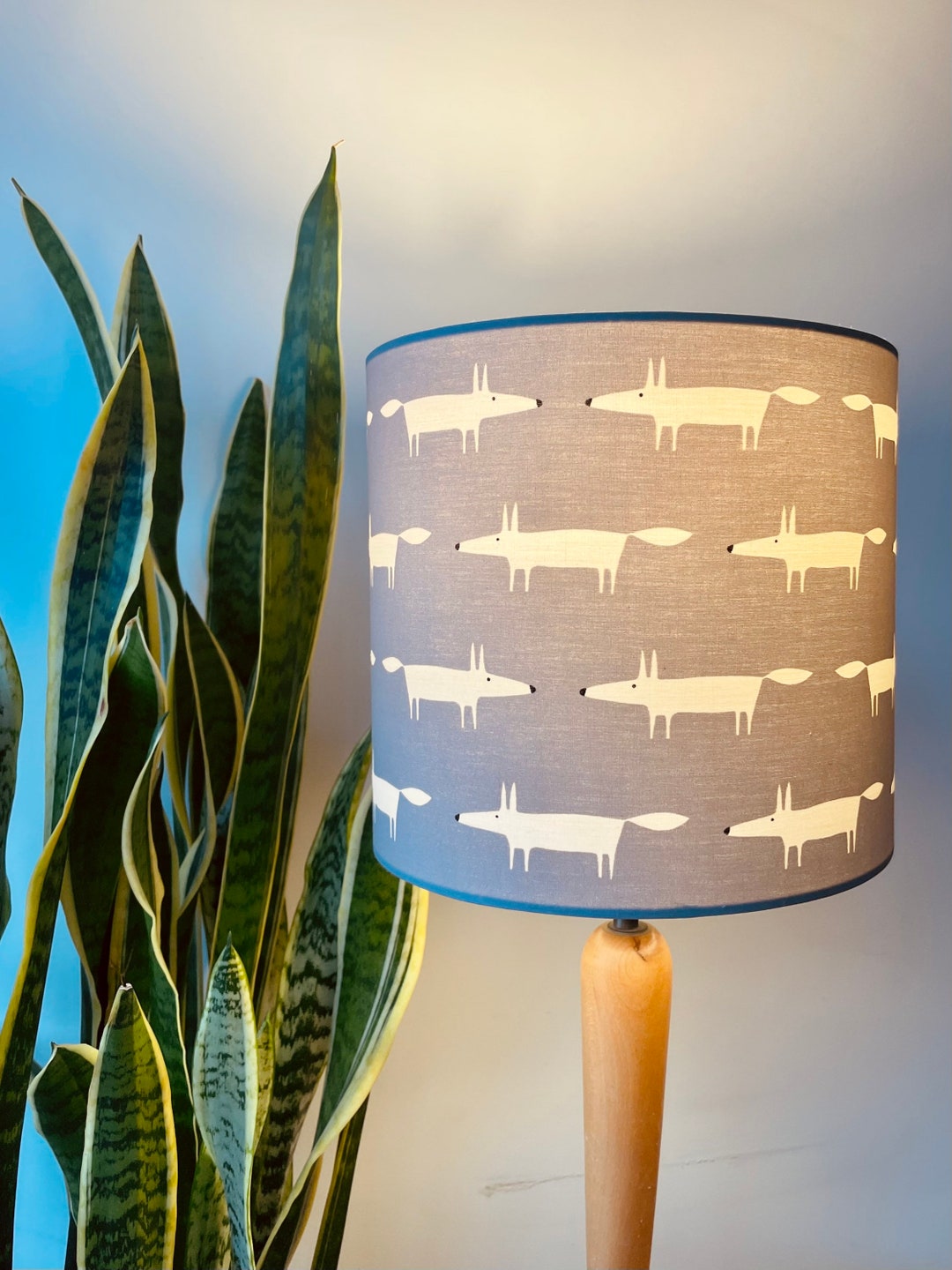 Scion Little Fox Fabric Lampshade in Grey and Snow - Etsy UK
