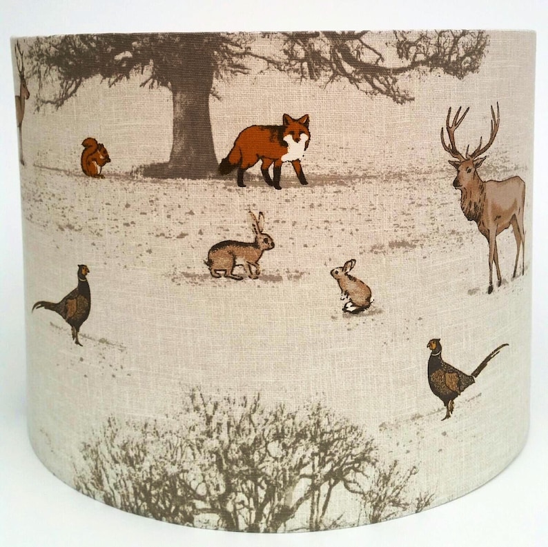 Woodland Animal Fabric Lampshade - Etsy