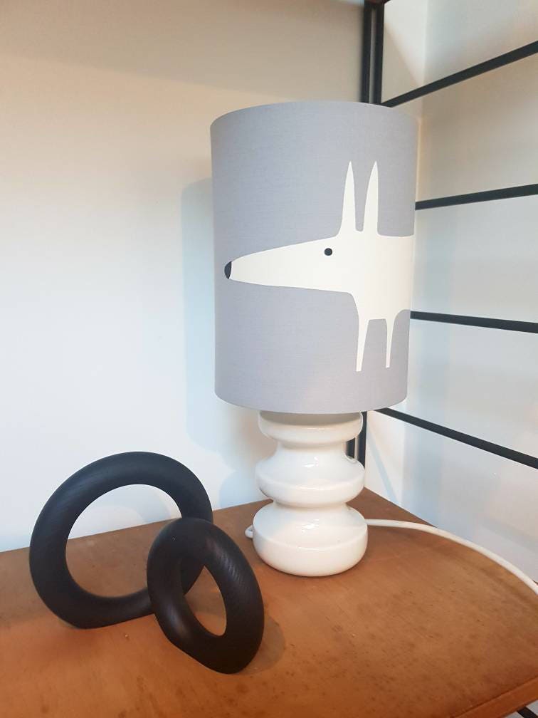 Scion Mr Fox Fabric Lampshade in Grey & Snow - Etsy UK