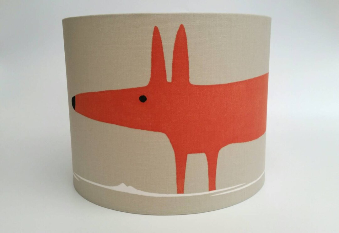 Scion Mr Fox Natural & Paprika Fabric Lampshade - Etsy UK