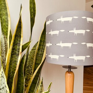 Scion Little Fox Fabric Lampshade in Grey and Snow - Etsy UK