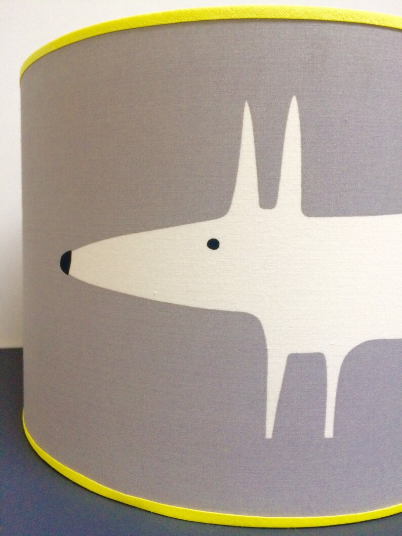 Scion Mr Fox Fabric Lampshade in Grey & Snow - Etsy
