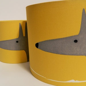 Scion Mr Fox Fabric Lampshade in Yellow and Gull Grey - Etsy UK