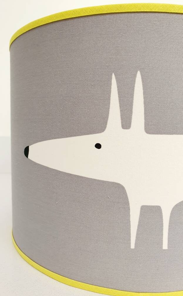 Scion Mr Fox Fabric Lampshade in Grey & Snow - Etsy UK