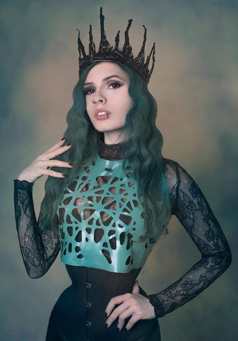 Latex Mesh Crop Top Alexa - Etsy