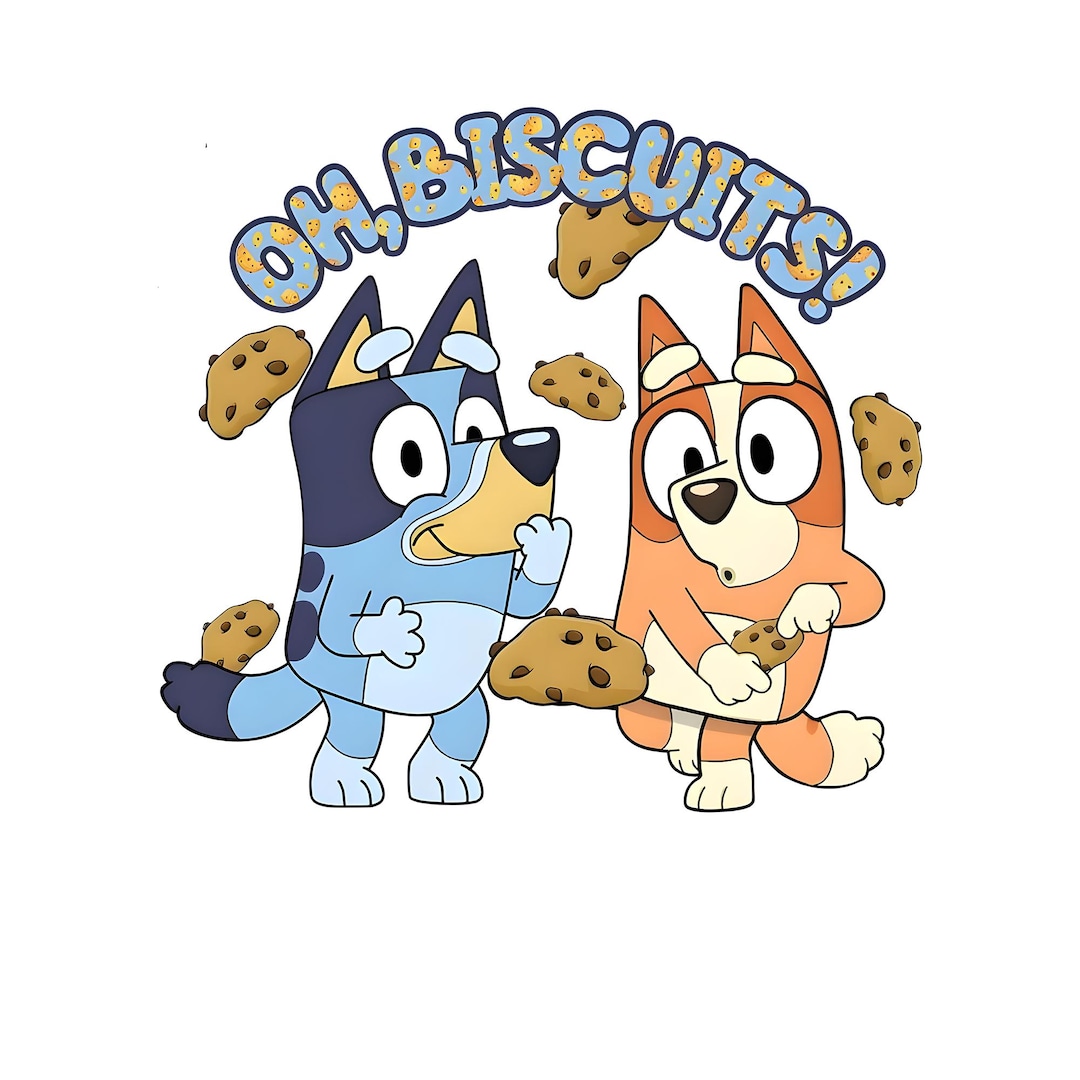 Bluey Oh Biscuits PNG, Bluey Dog Family With Friends PNG, Cartoon ...
