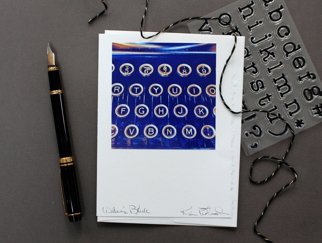 Card for Writer, Card for Author, Handmade Notecard, Vintage Typewriter ...
