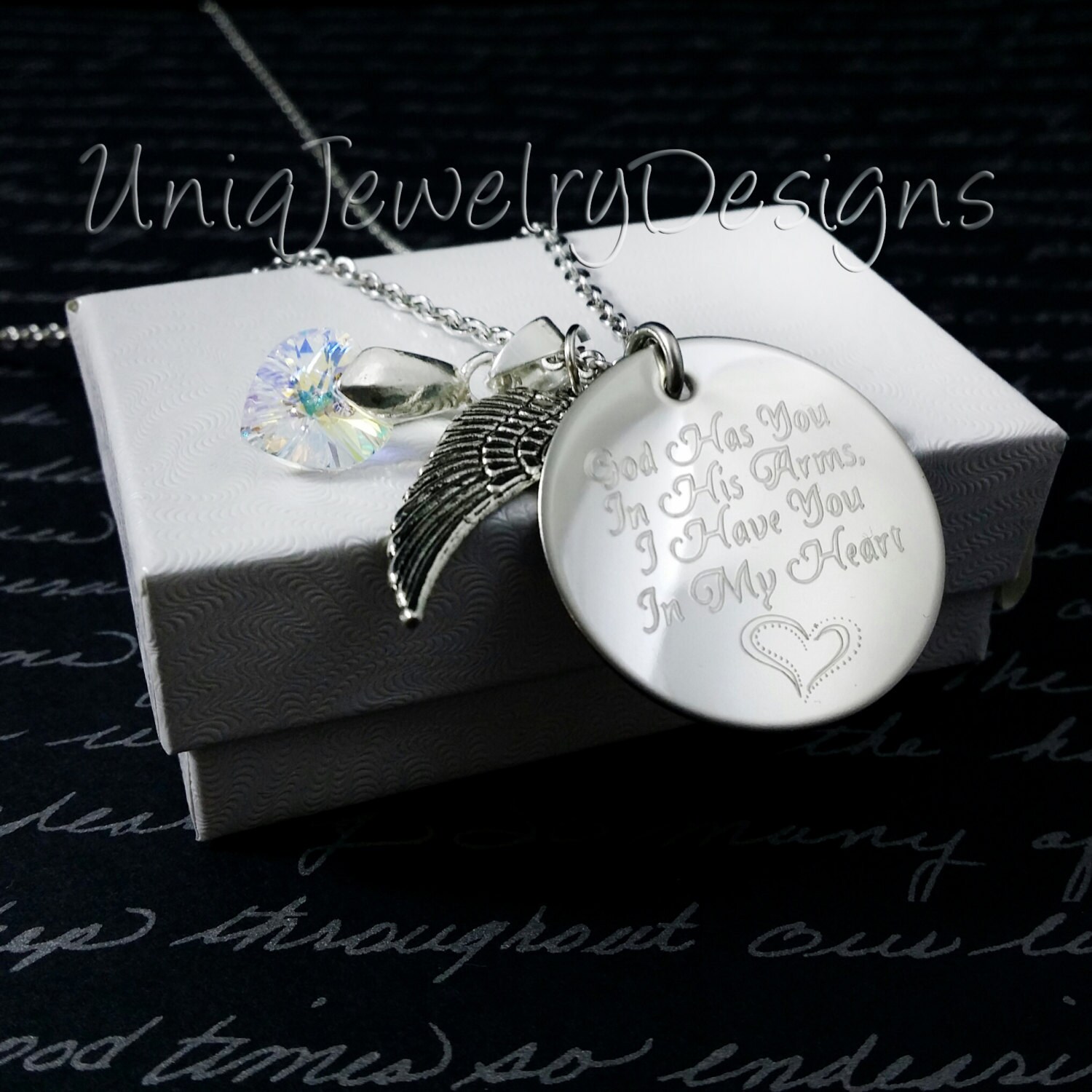 Memorial Necklace, Engraved Jewelry, Personalized Jewelry, Handstamped ...