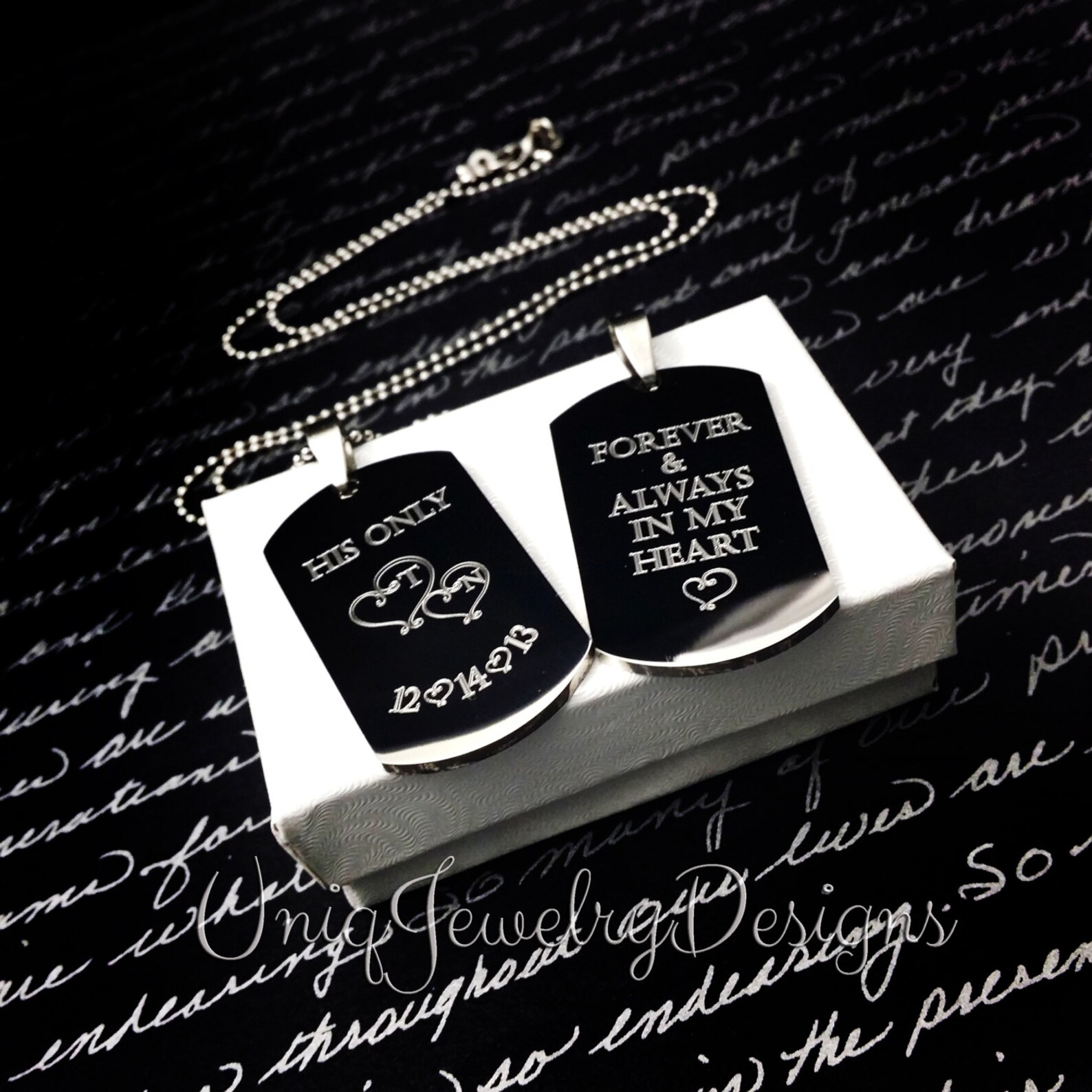 Couples Medium Dog Tag, Her One His Only, His and Hers Dog Tag Set ...