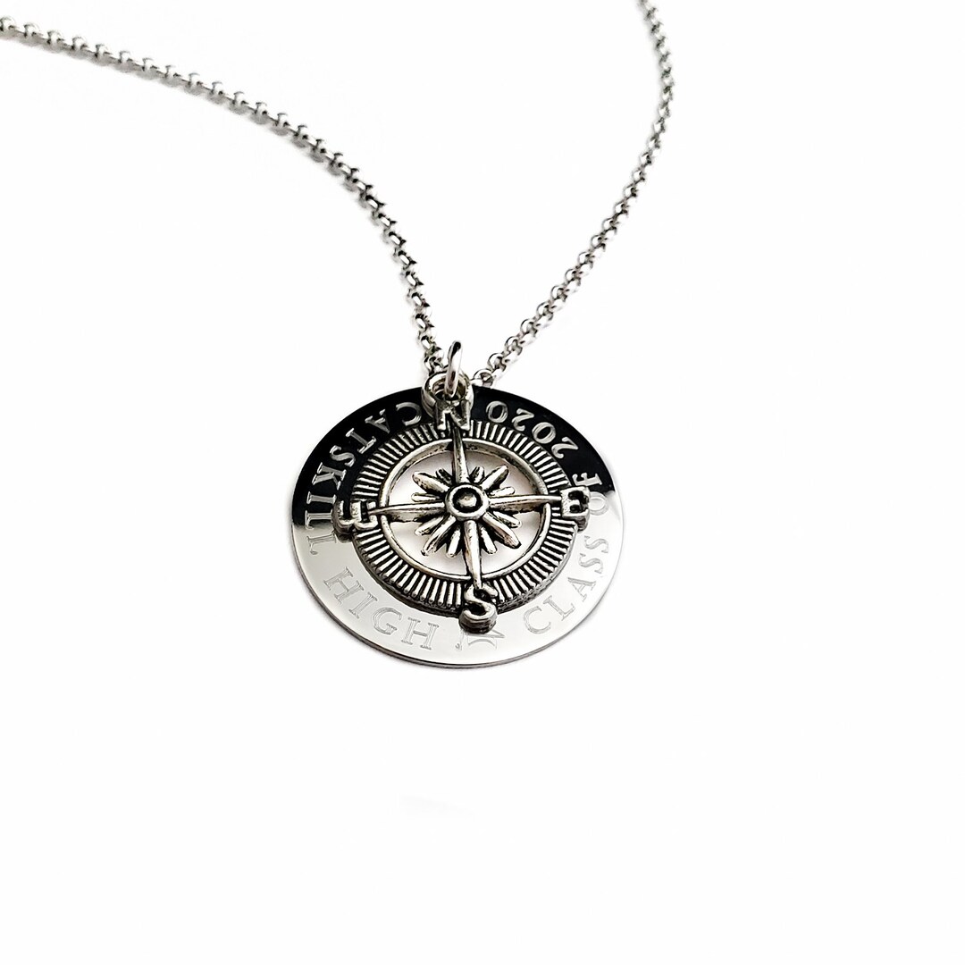 Graduation Compass Necklace + Graduate + Compass Jewelry + Compass ...