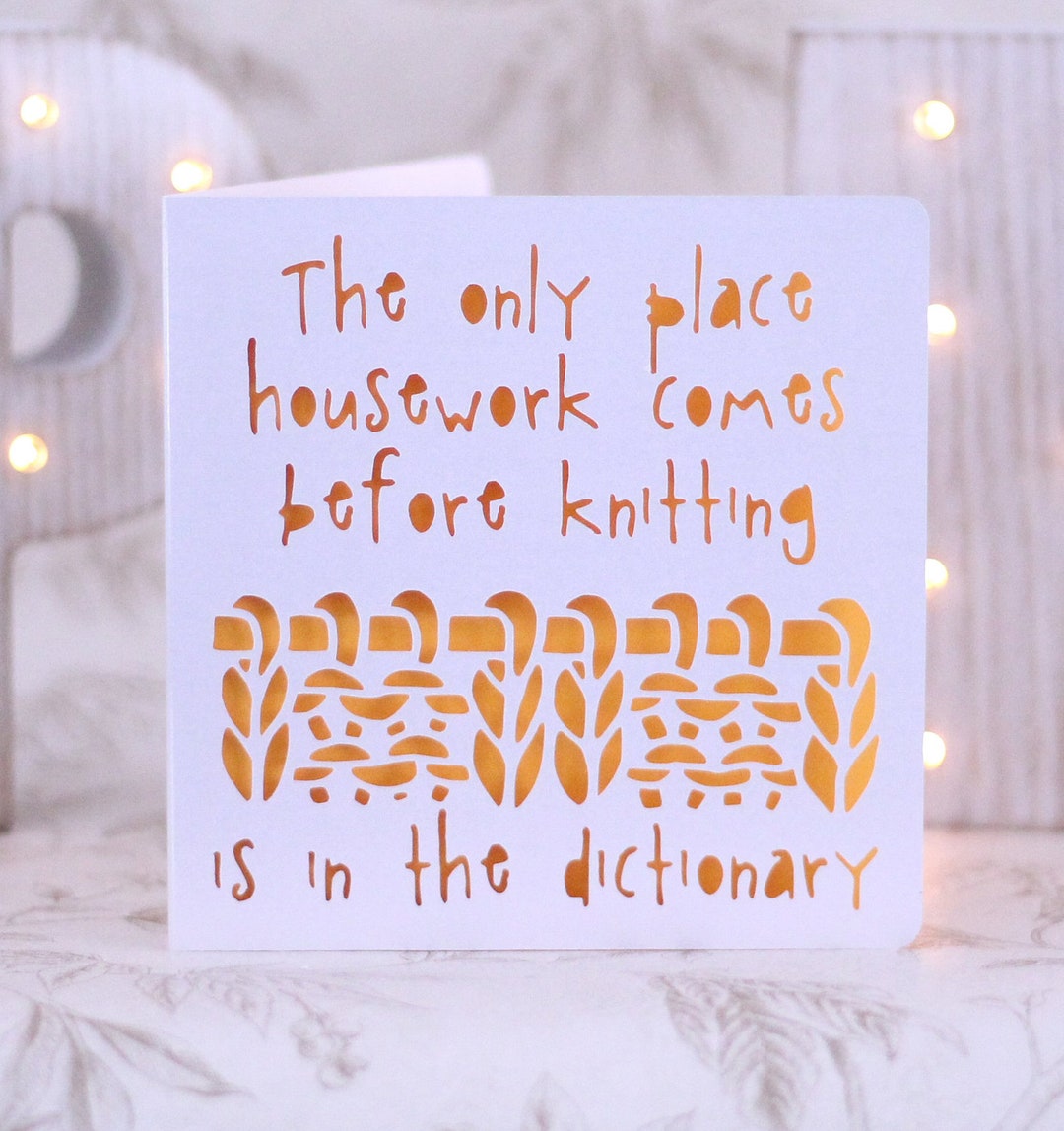 Knitted Card, Papercut Knit Card, Yarn Card, Card for a Knitter ...