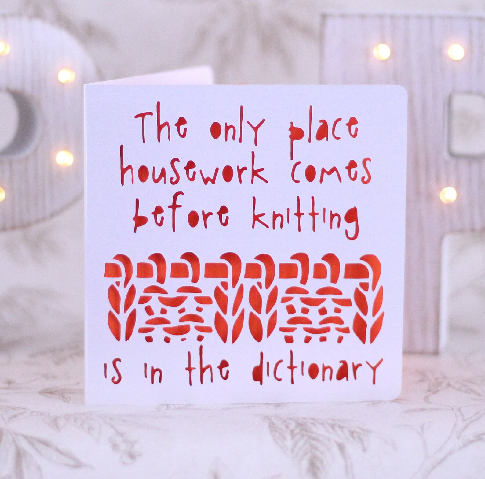 Knitted Card Papercut Knit Card Yarn Card Card for a - Etsy