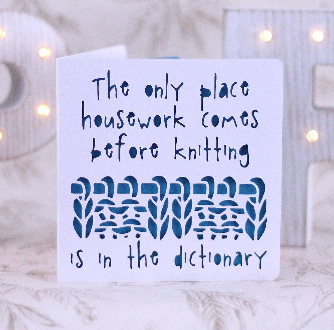 Knitted Card Papercut Knit Card Yarn Card Card for a - Etsy