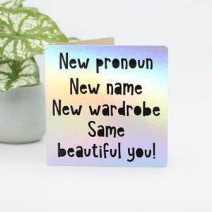 Holographic Transitioning Card, Transgender Card, Trans Support Card ...