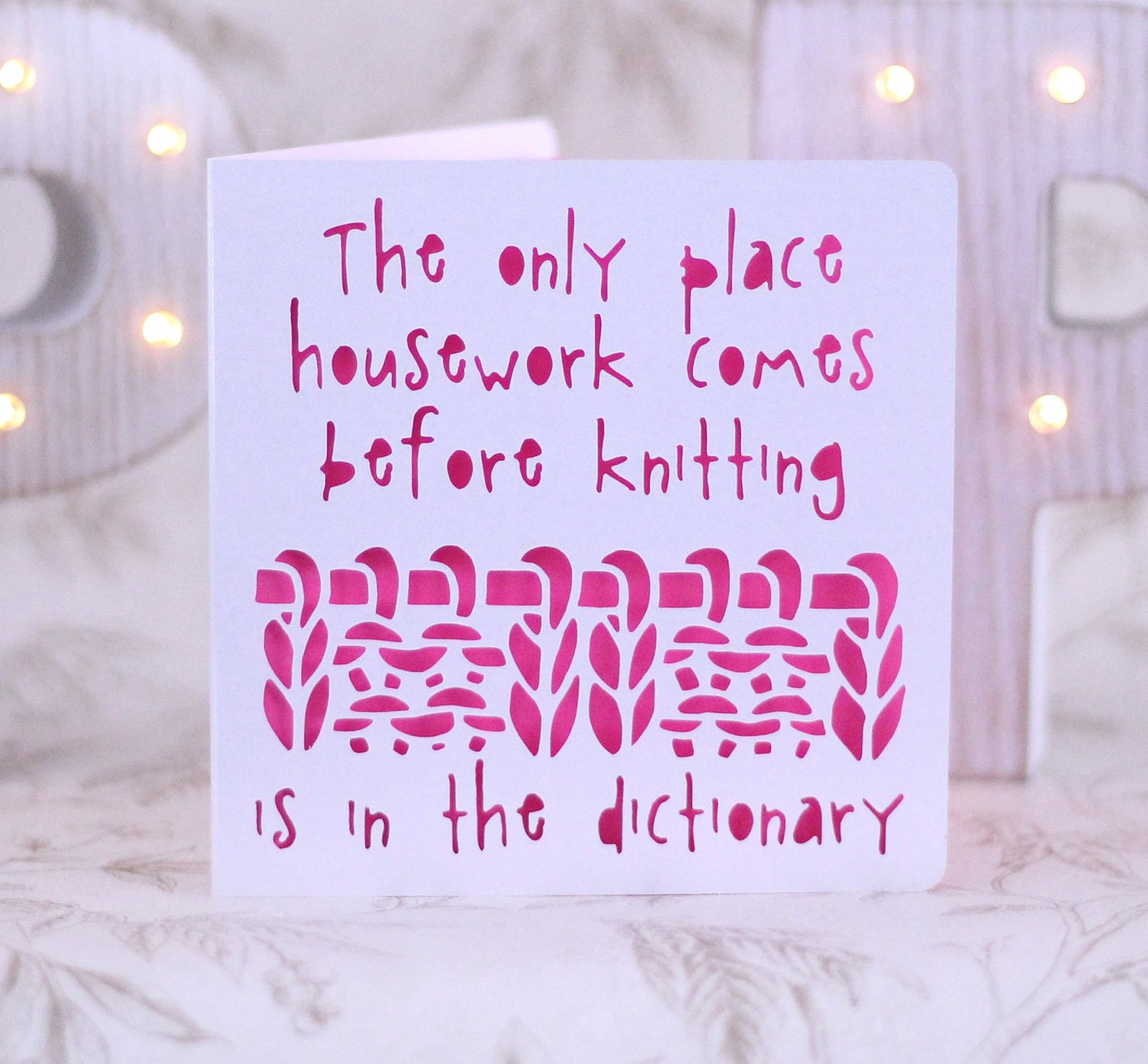 Knitted Card Papercut Knit Card Yarn Card Card for a - Etsy