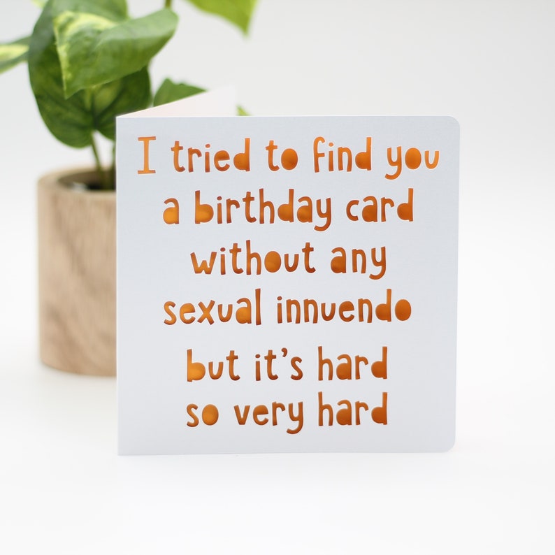 Funny Innuendo Birthday Card, Paper Cutout, Handmade - Etsy