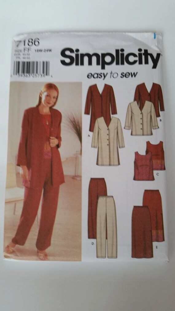 Simplicity Sewing Pattern 7186 Women's Jacket in 2 | Etsy