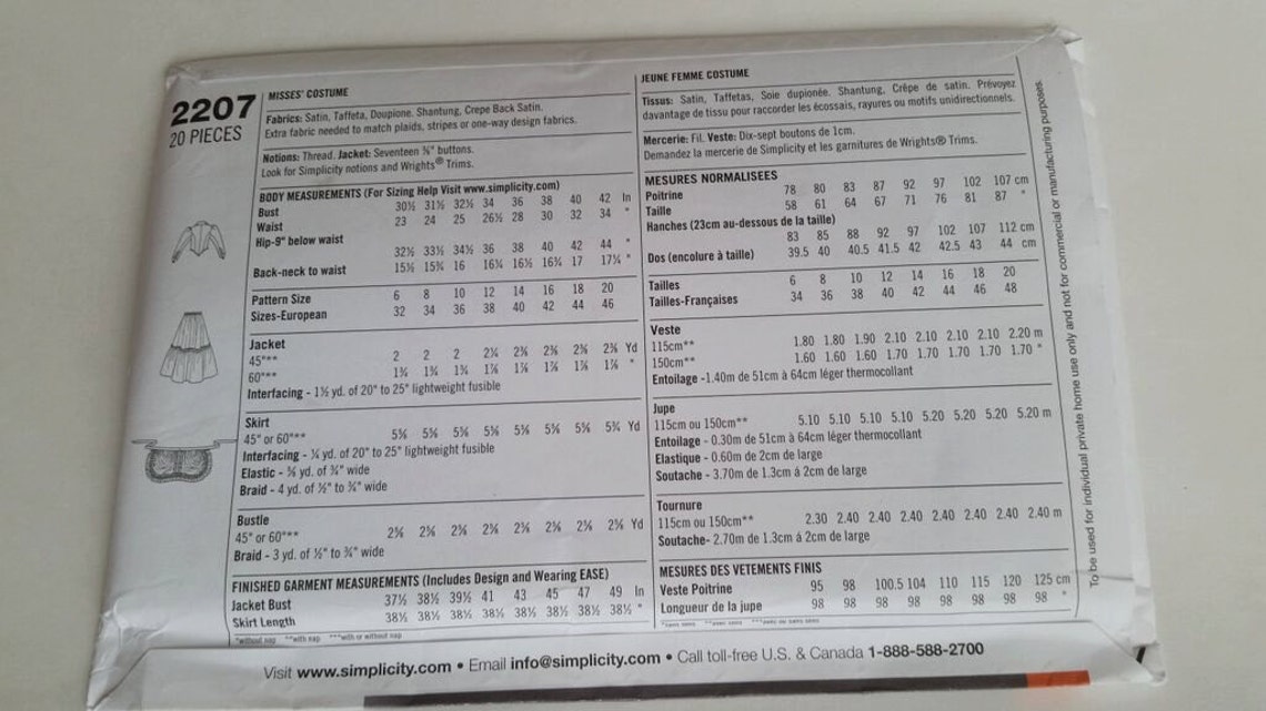 Simplicity Arkivestry Sewing Pattern 2207 Misses' Costumes | Etsy