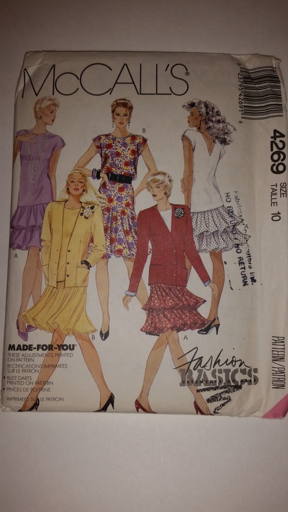 Uncut Vintage 1989 Mccall's Sewing Pattern 4269 | Etsy