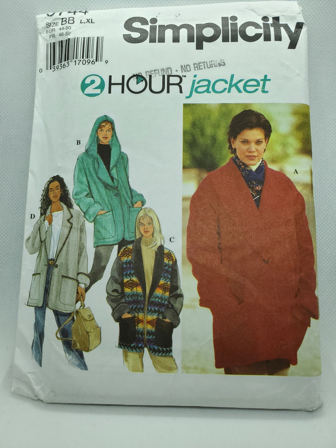 Vintage 1996 Simplicity 9744 2-hour Jacket Sewing Pattern Misses ...