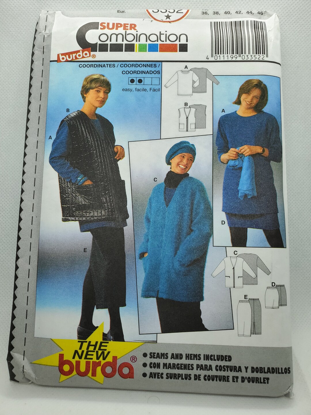 Vintage Burda Super Combination Sewing Pattern 3352 Misses' Coordinates ...
