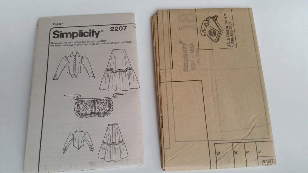 Simplicity Arkivestry Sewing Pattern 2207 Misses' Costumes in Size 6, 8 ...