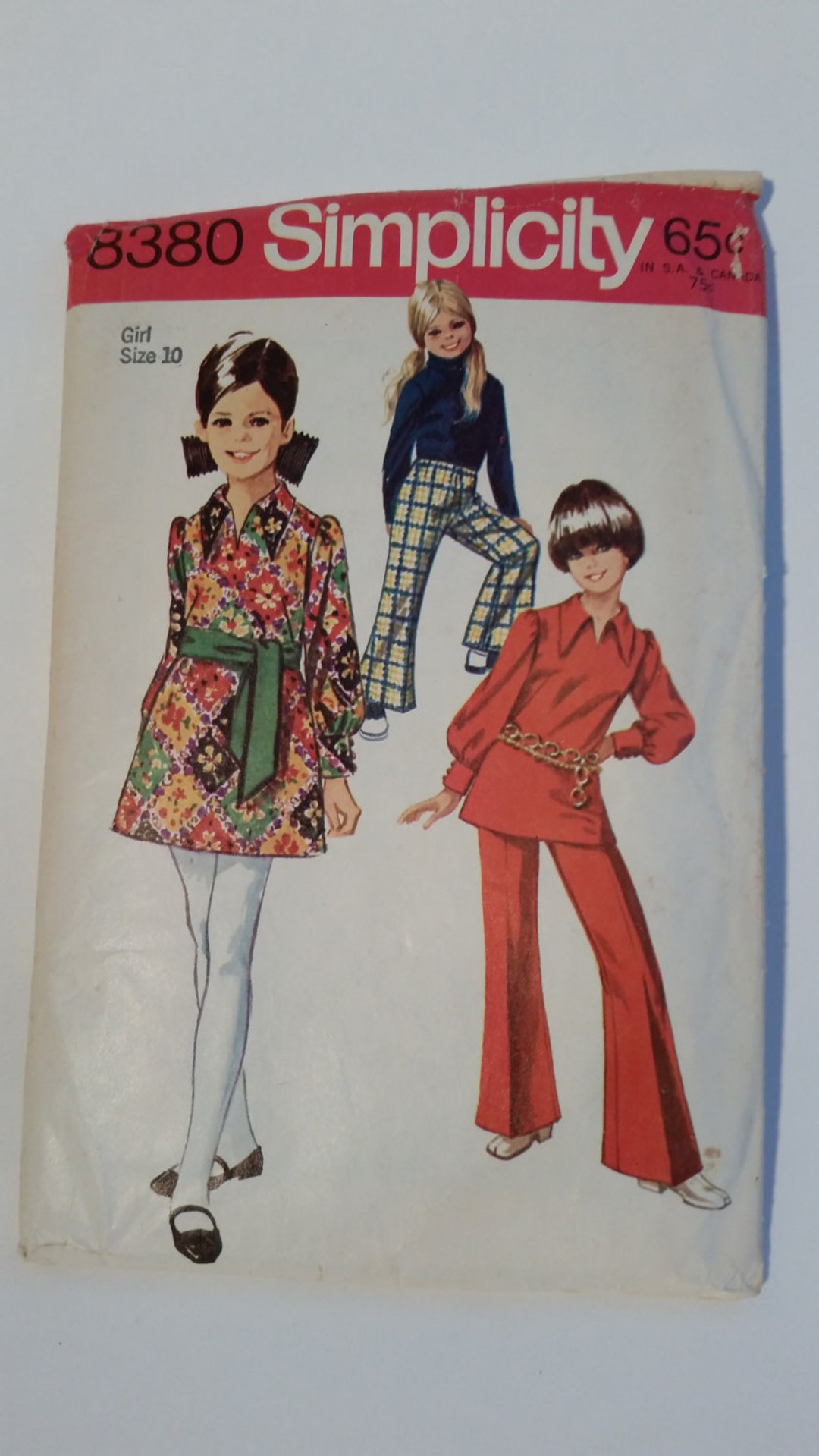 Vintage 1969 Simplicity 8380 Sewing Pattern Girls' Dress or Tunic, Bell ...