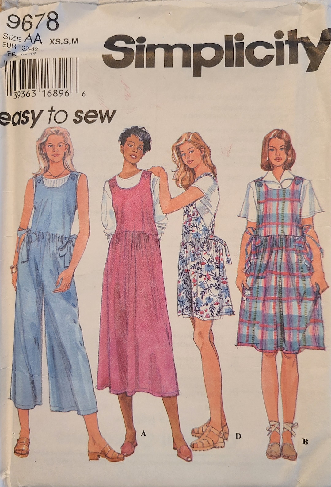 Uncut Vintage 1995 Simplicity 9678 Sewing Pattern for Misses' Jumper ...