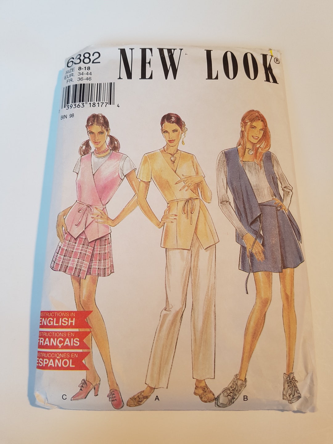 Vintage New Look Sewing Pattern 6382 Misses' Pants, Skirt, Top and Vest ...