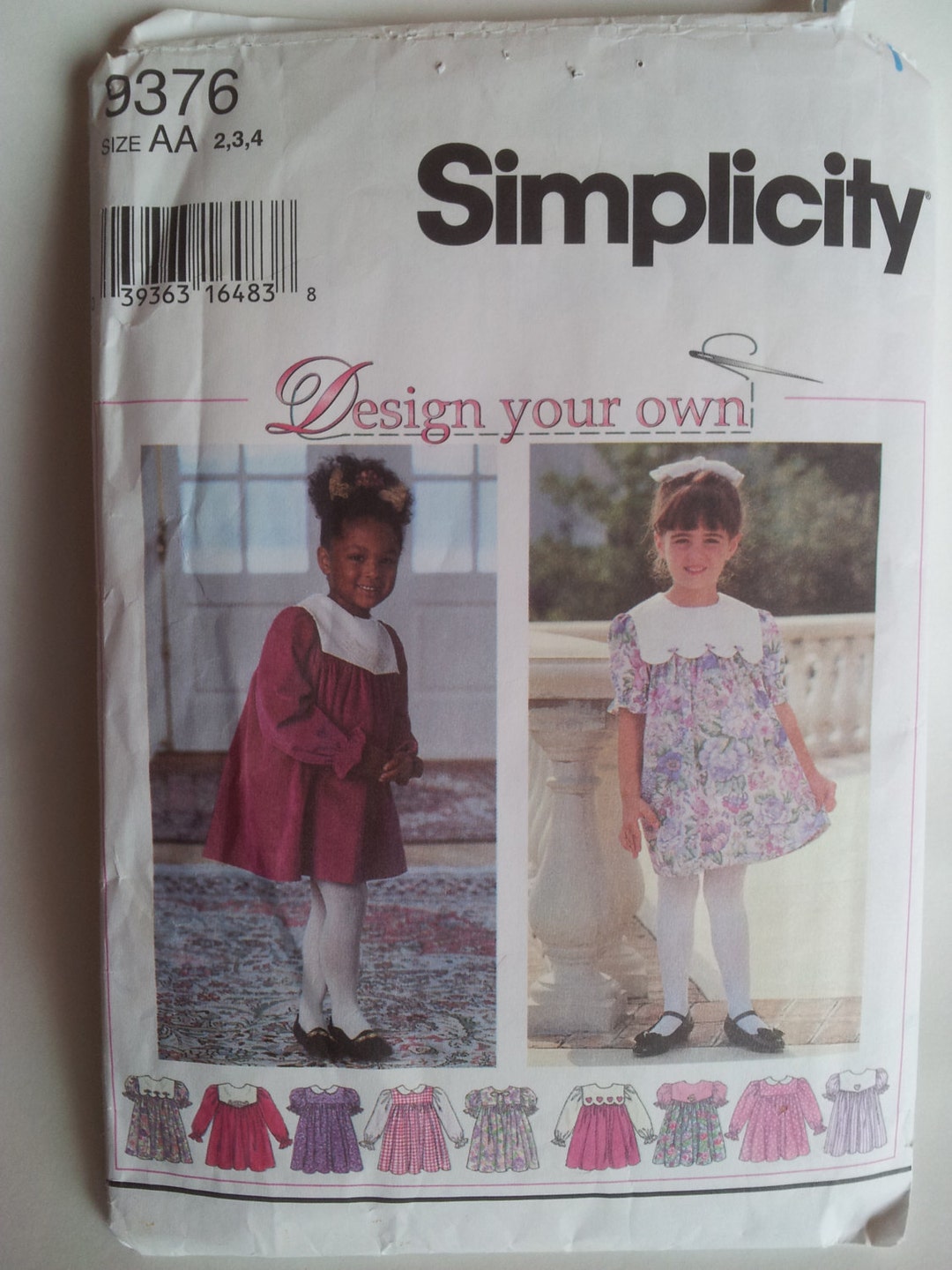 Simplicity Design Your Own Sewing Pattern 9376 Child's Dress in Size 2 ...