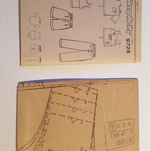 Vintage Simplicity Sewing Pattern 9728 Child's Pants or Shorts, and ...